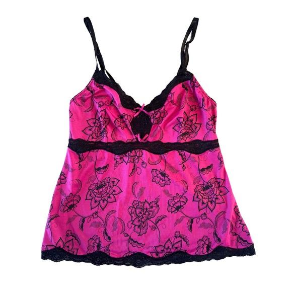 Vintage | Tops | Vintage Y2k Magenta Floral Tank | Poshmark